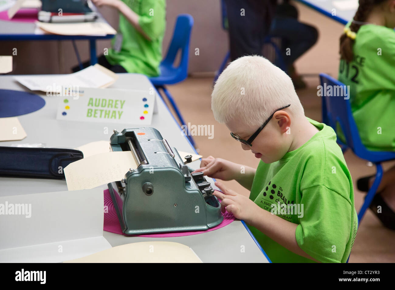 Blind students participate in the National Braille Challenge Stock ...