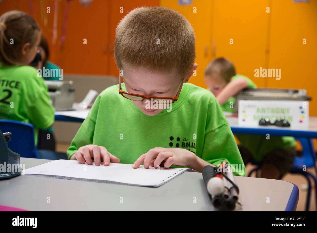 Blind students participate in the National Braille Challenge Stock ...