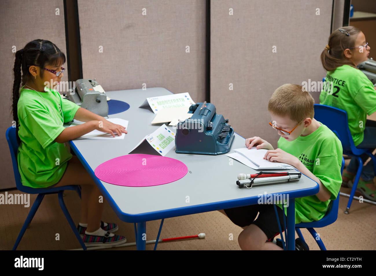 Blind students participate in the National Braille Challenge Stock ...