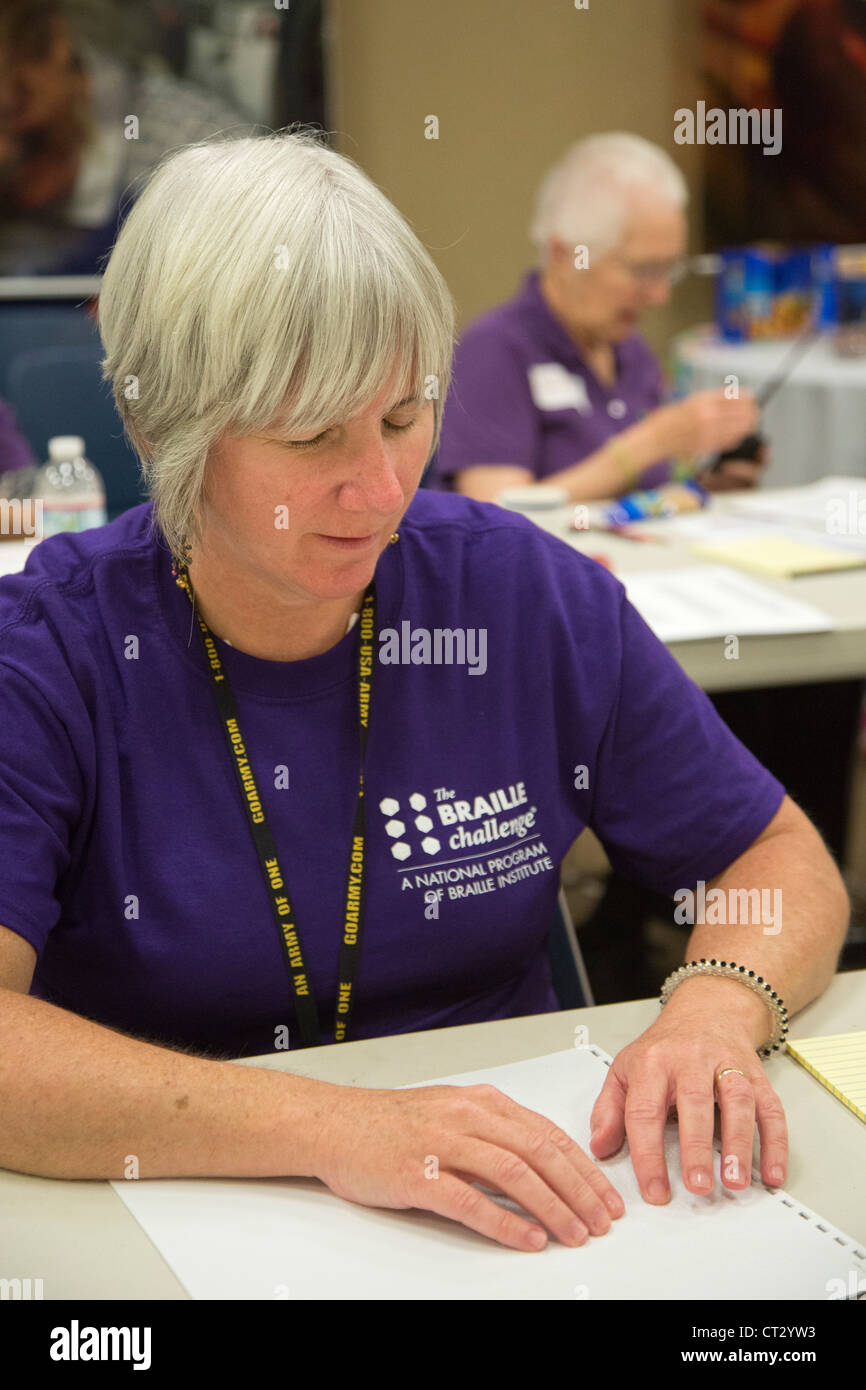 Blind students participate in the National Braille Challenge Stock ...