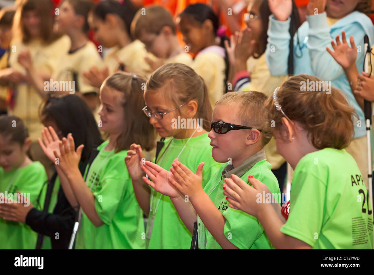 Blind students are introduced at the start of the National Braille ...