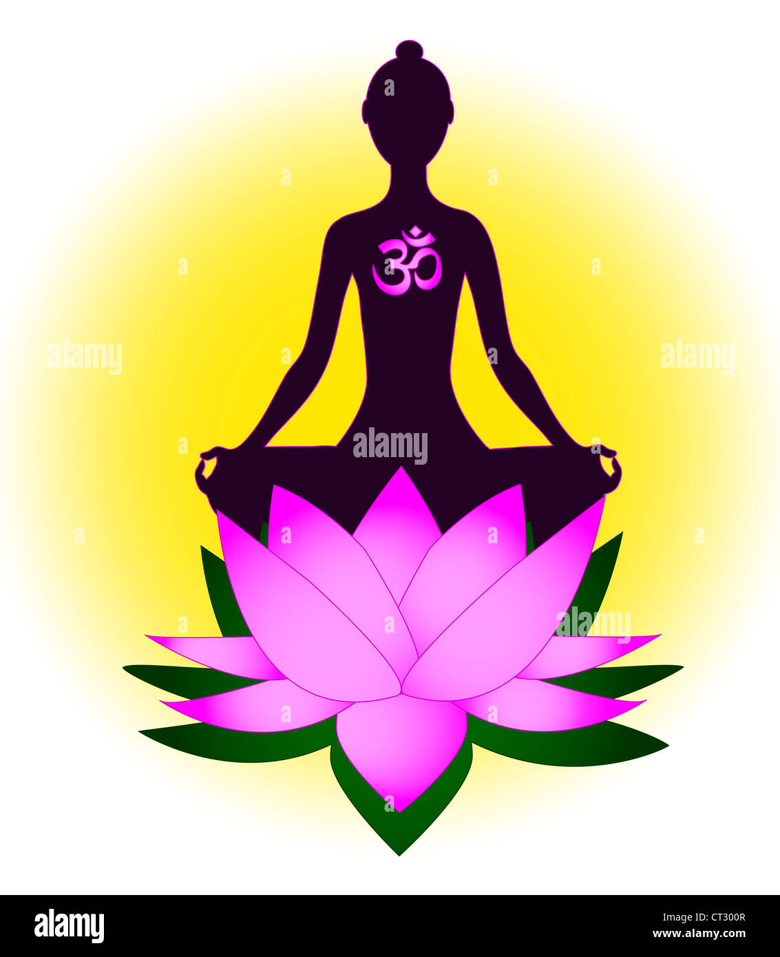 Meditating person om symbol hi-res stock photography and images - Alamy