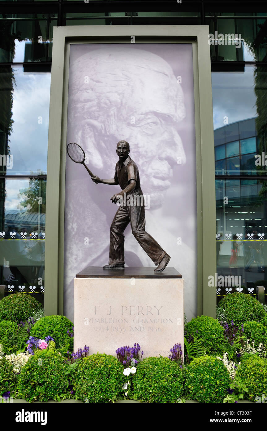 Fred Perry statue at The Championships, Wimbledon, Merton Borough ...
