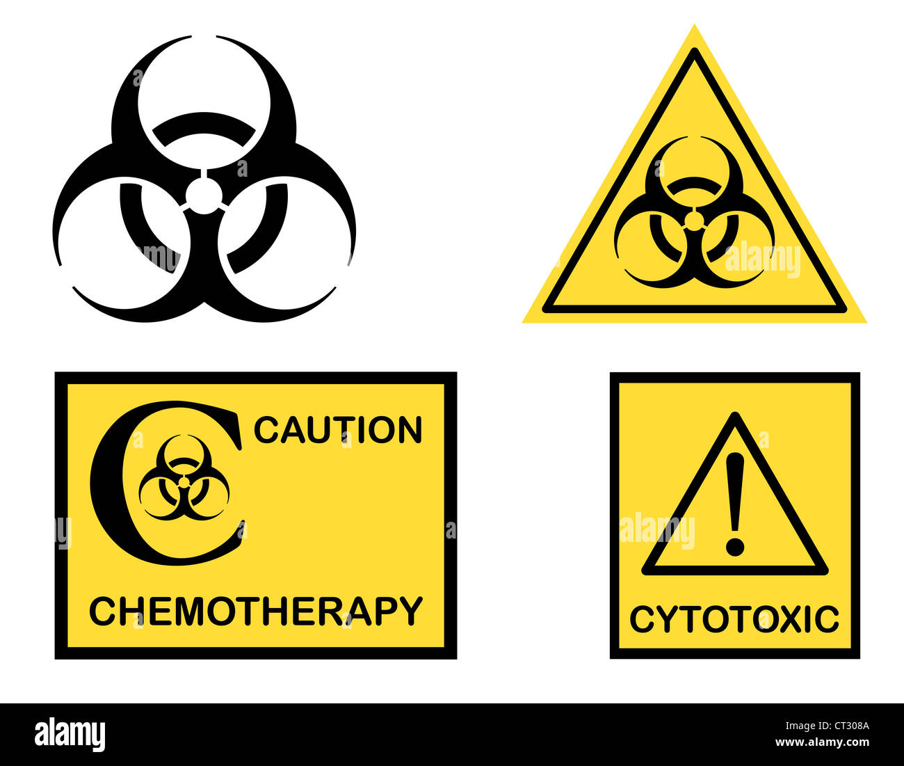 Biohazard, Cytotoxic and Chemotherapy symbols icons. Isolated over ...