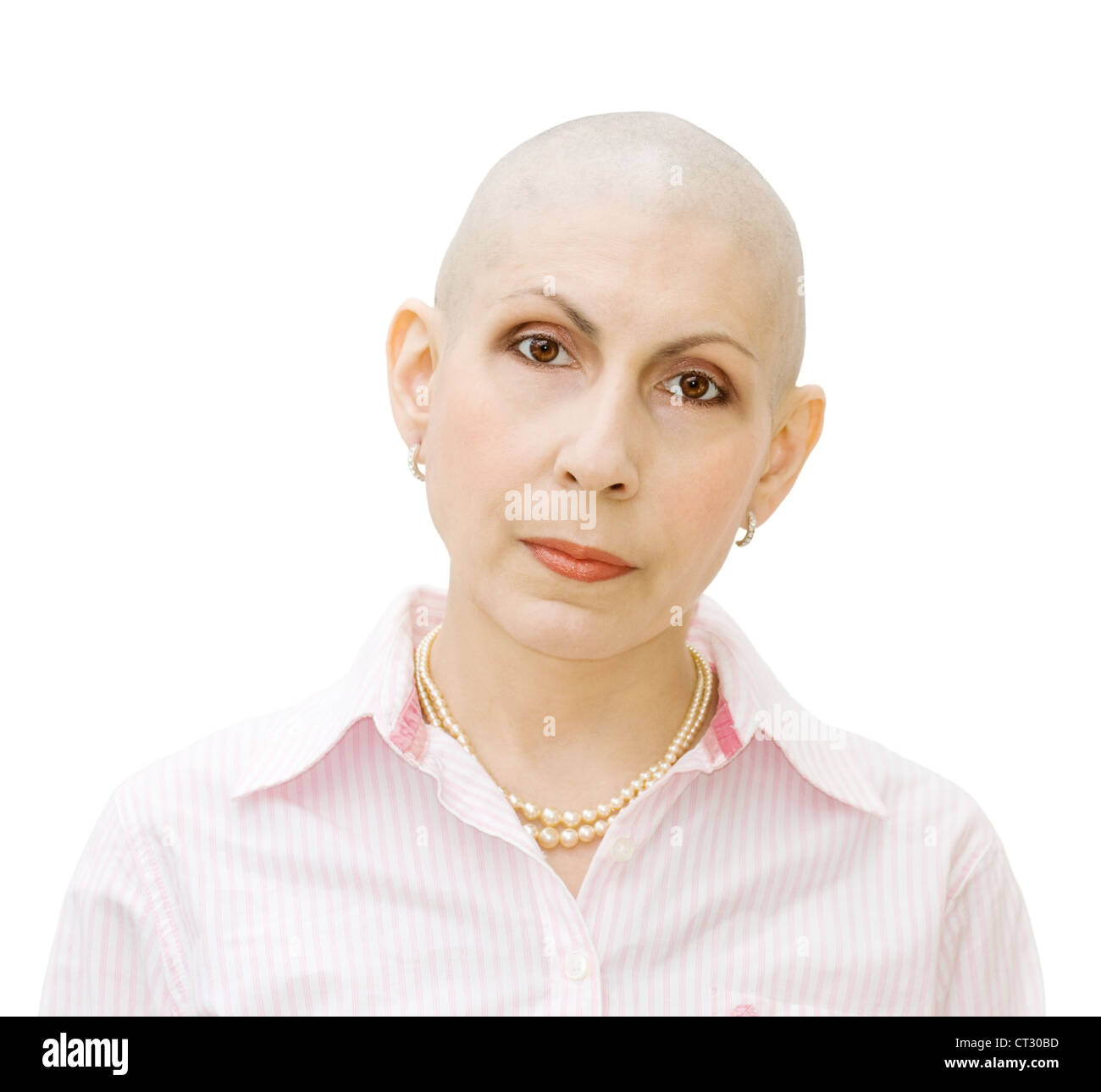 Portrait of a beautiful cancer patient, undergoing chemotherapy. Real ...