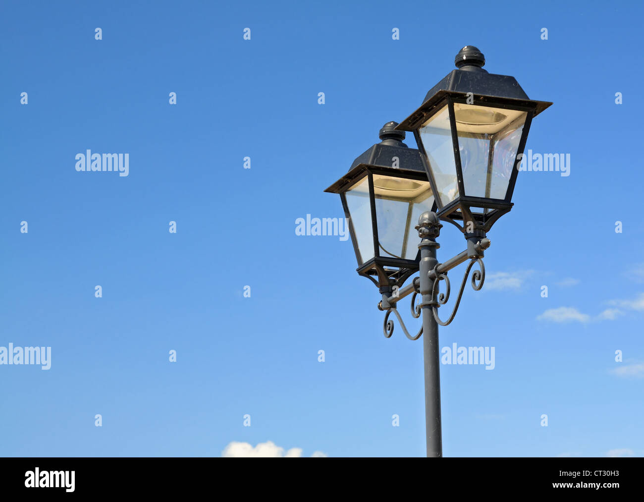 town torch on blue background Stock Photo - Alamy