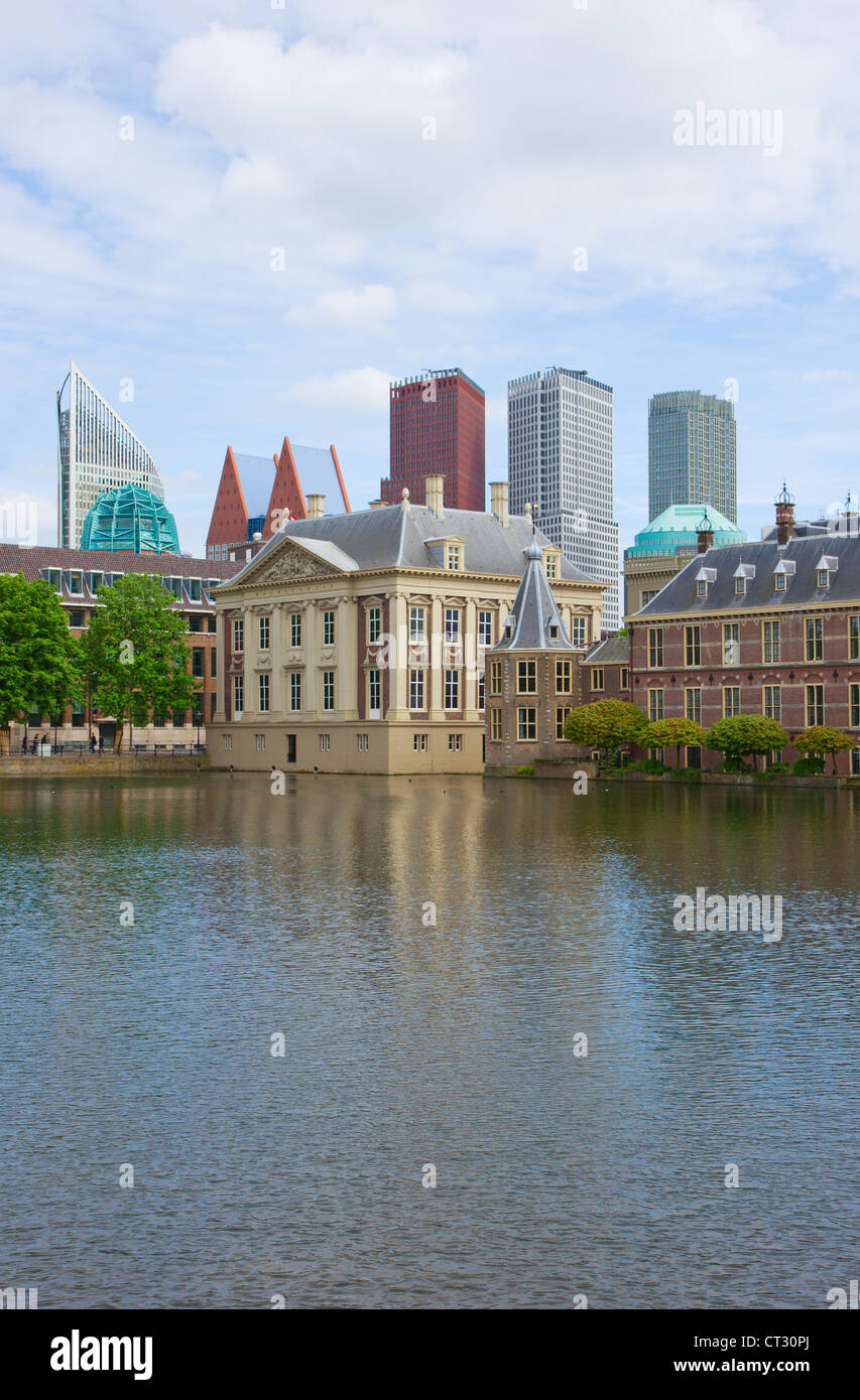 city center of Den Haag Mauritshuis and new skyscapers Stock Photo - Alamy