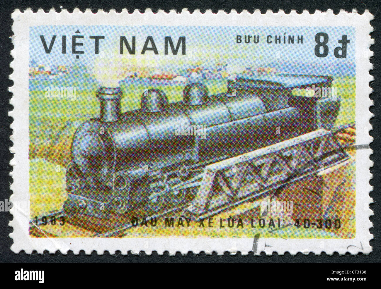 VIETNAM-CIRCA 1983: A stamp printed in the Vietnam, shows steam ...