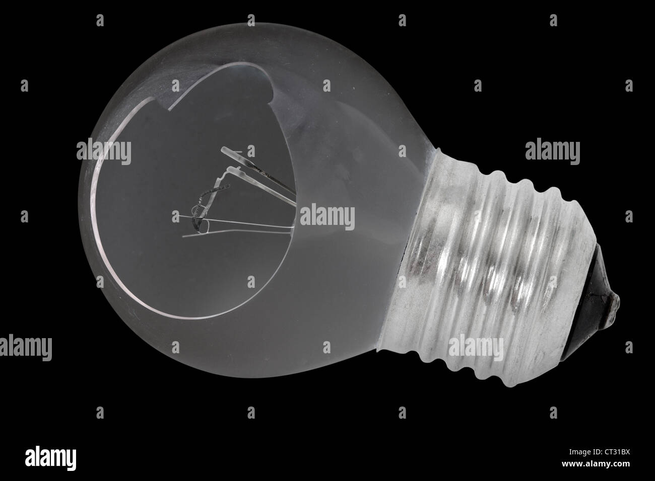 Shattered light bulb, isolated on a black background Stock Photo - Alamy