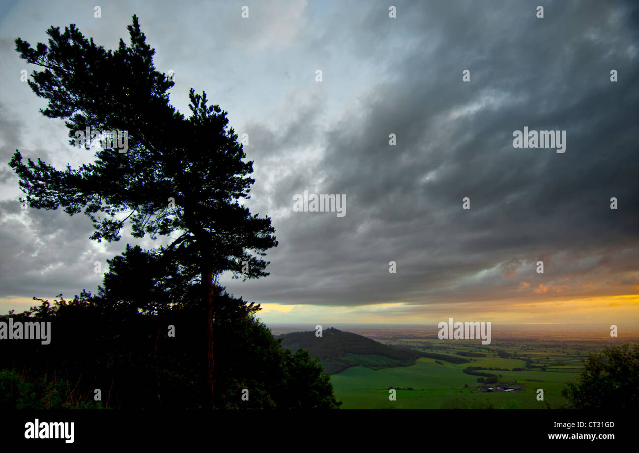 The view from Sutton Bank at Sunset in the Yorkshire moors Stock Photo ...