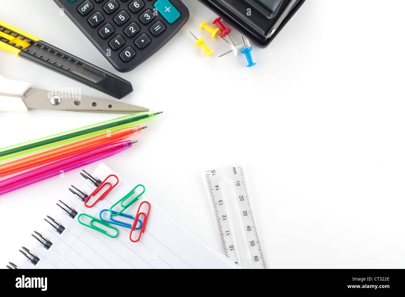 Assortment of stationery Stock Photo - Alamy