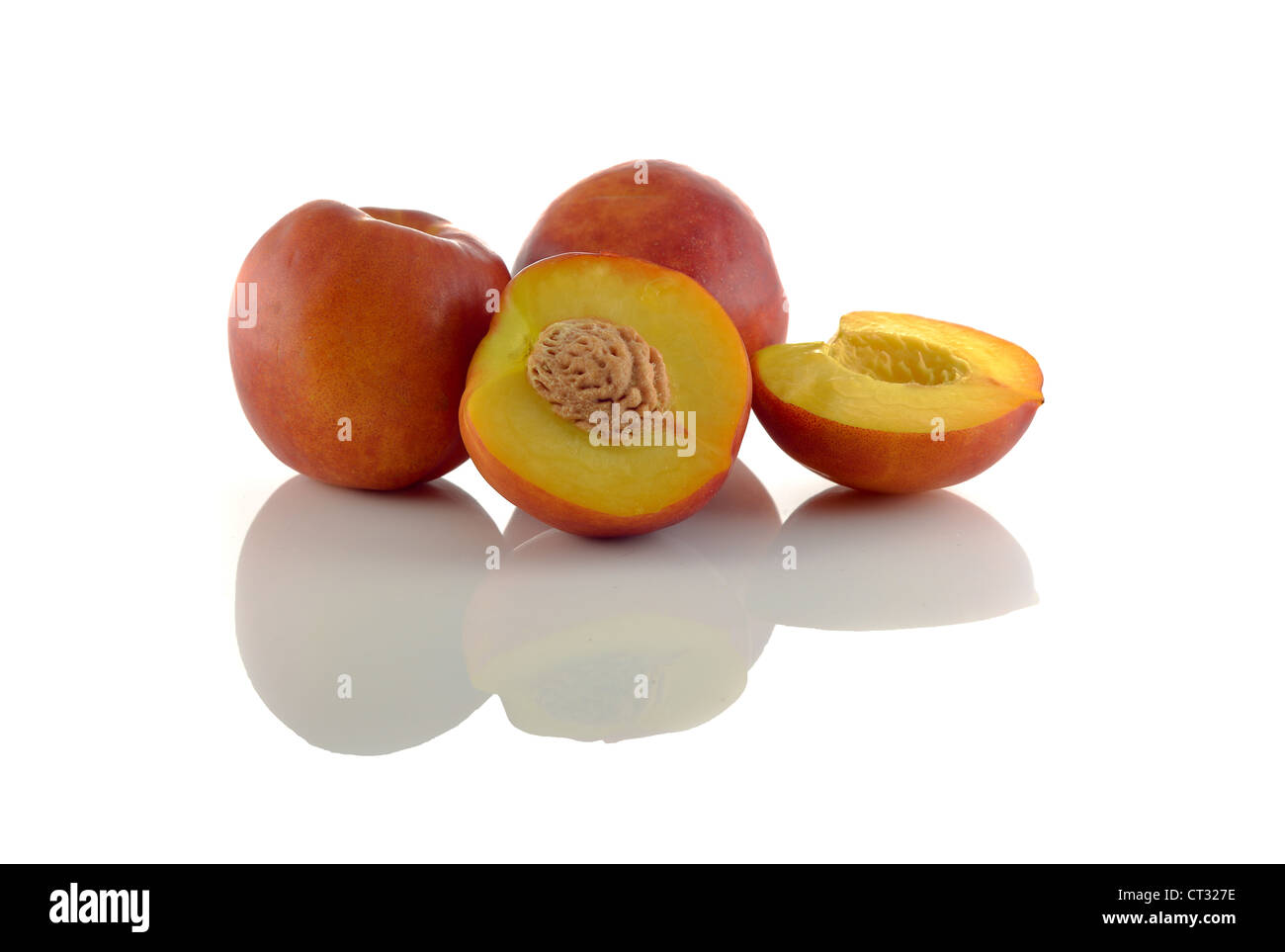 Natural peach fruits collection Stock Photo - Alamy