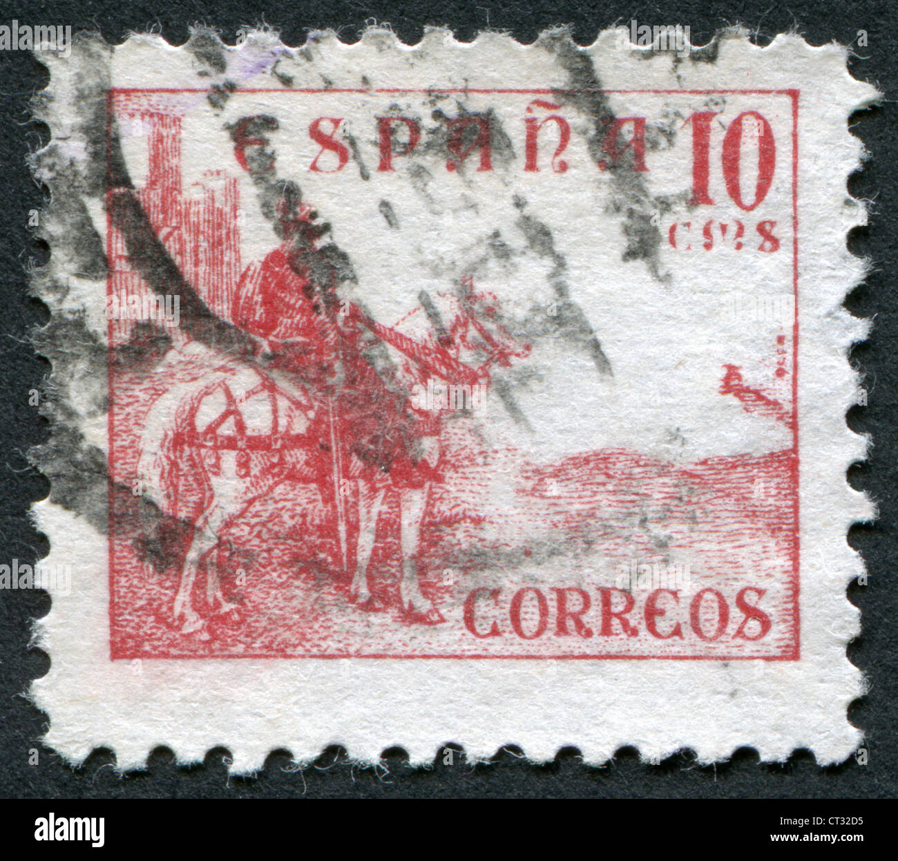 SPAIN - CIRCA 1939: A stamp printed in the Spain, shows a national hero ...