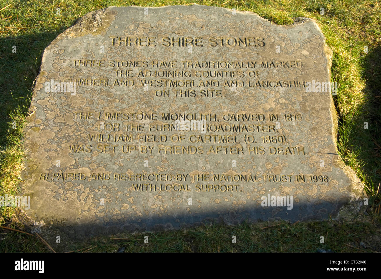 The Three Shires Stone Stock Photo - Alamy