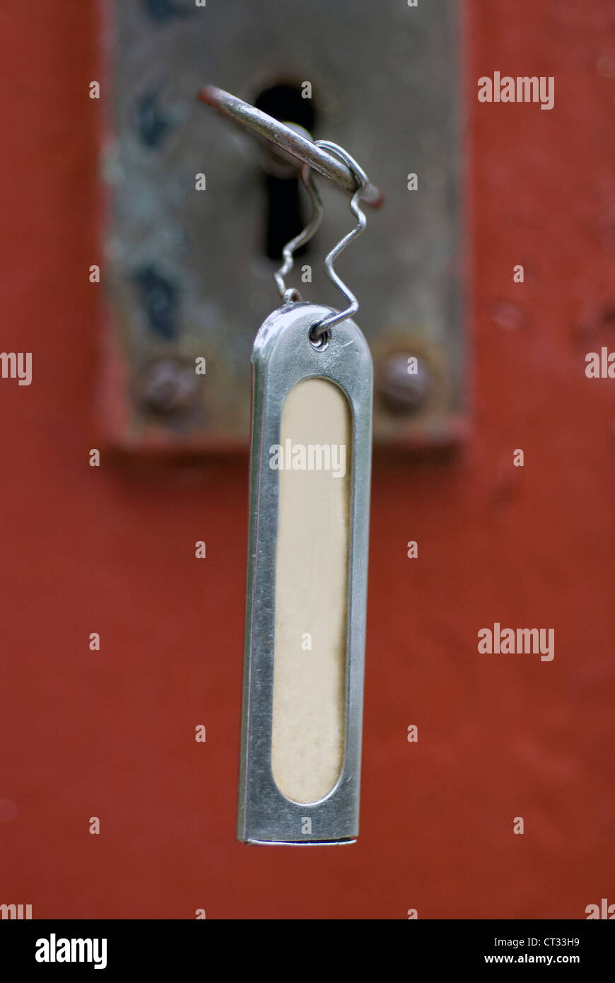 Old key with key-ring, key is for a summer house, put your own text at ...