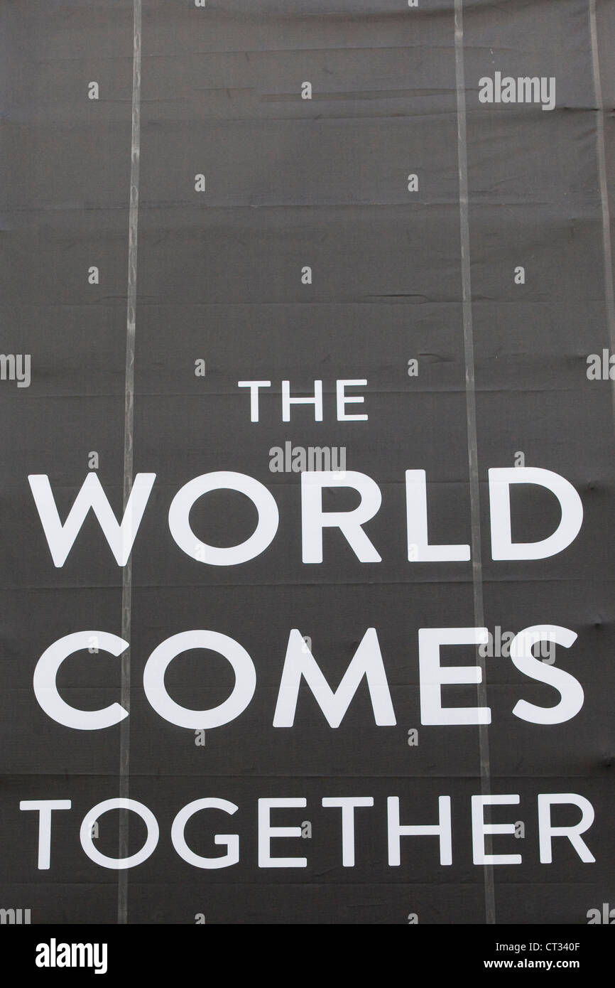 The world comes together sign in London"s Regent Street Stock Photo - Alamy