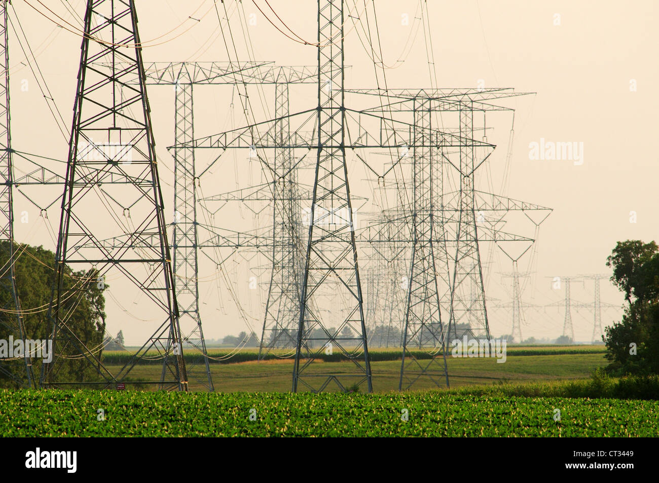 High voltage power lines Stock Photo - Alamy