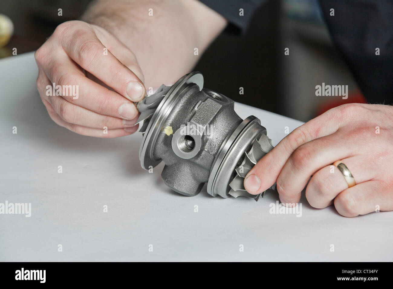 Centre housing rotating assembly (CHRA) of turbocharger Stock Photo - Alamy