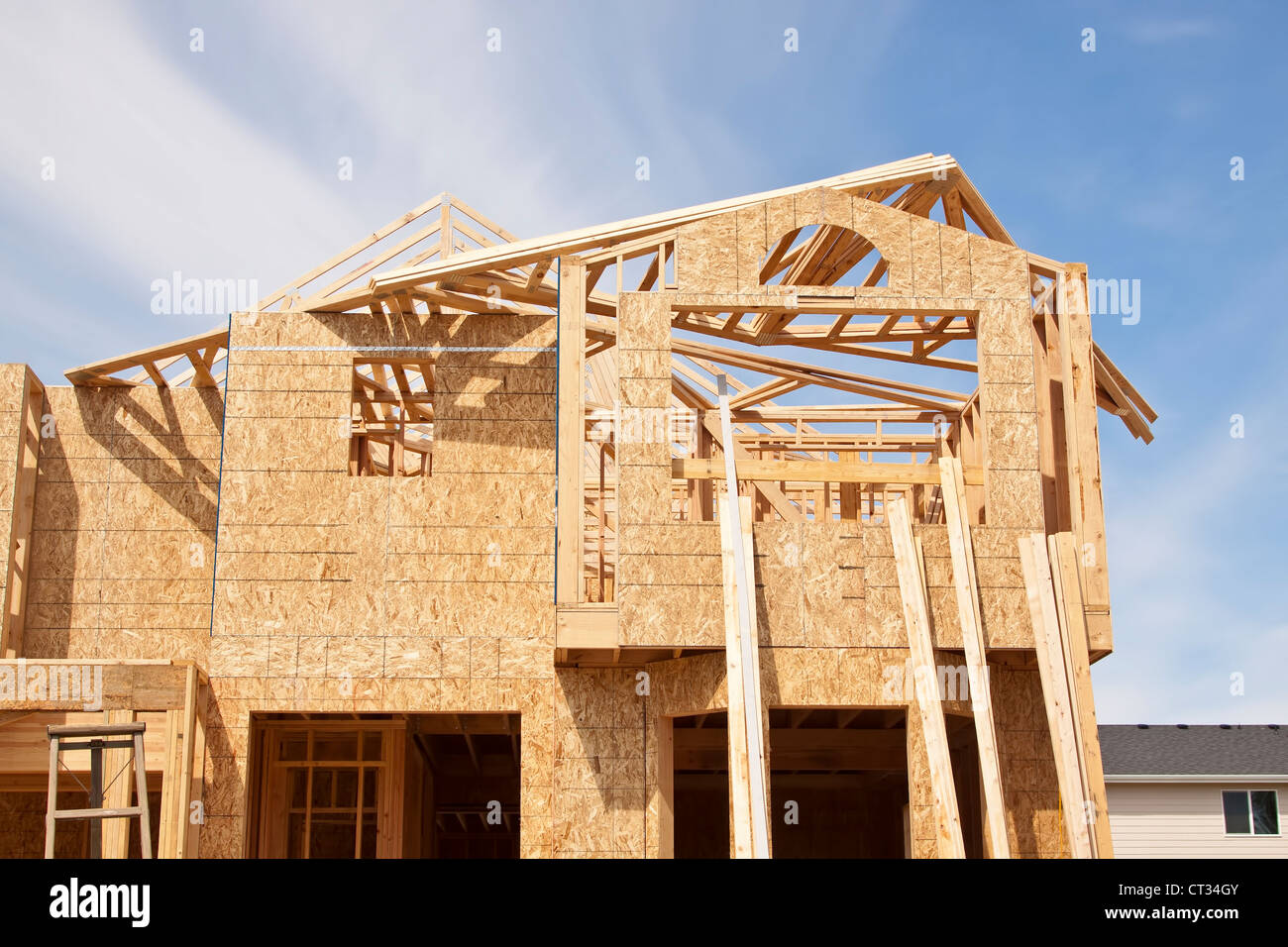 New residential construction home framing Stock Photo - Alamy