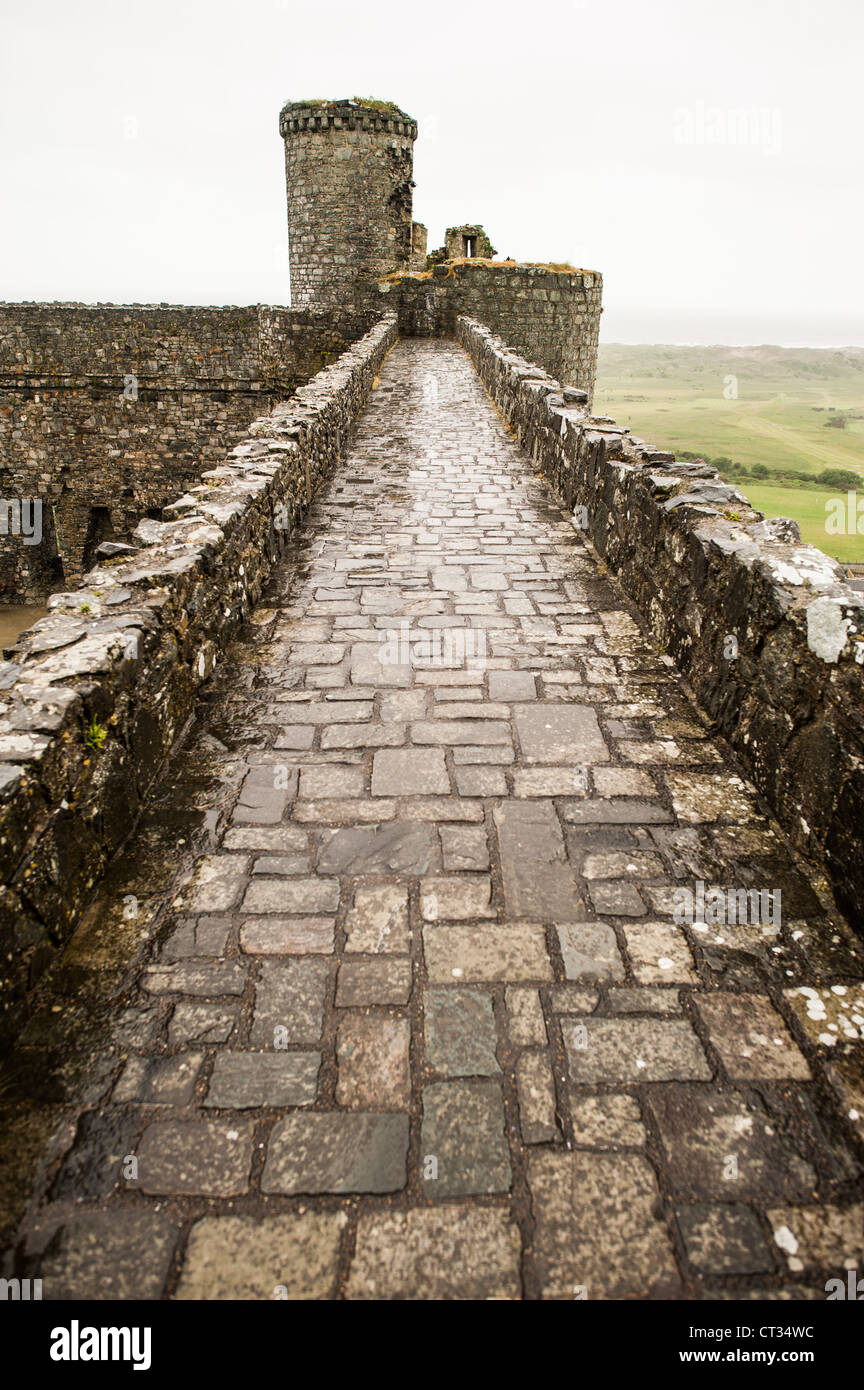 HARLECH, Wales — The view from the battlements of Harlech Castle, a ...