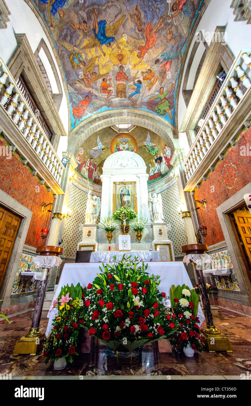 The sanctuary of the church built on the apparition site on the hill of ...