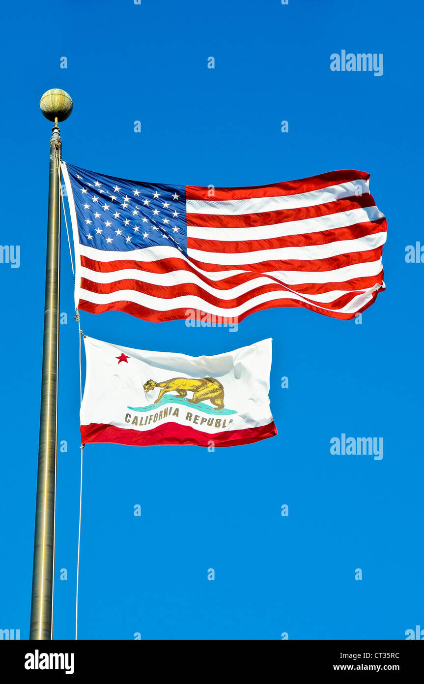 United States and California State Flags Stock Photo - Alamy