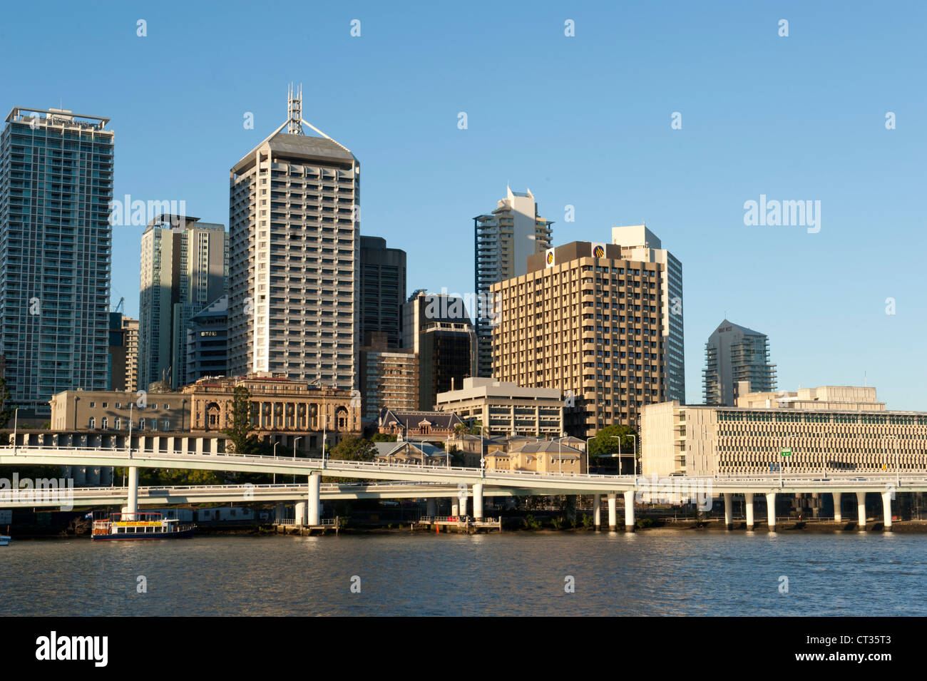 Skyline of the CBD of Brisbane, capital of Queensland, with Brisbane ...