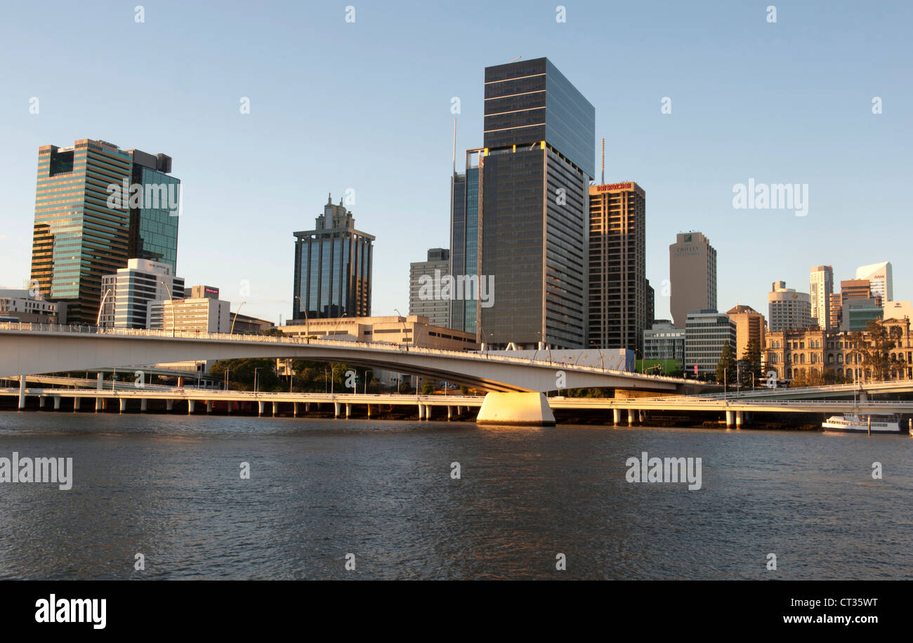 Skyline of the CBD of Brisbane, capital of Queensland, with Brisbane ...