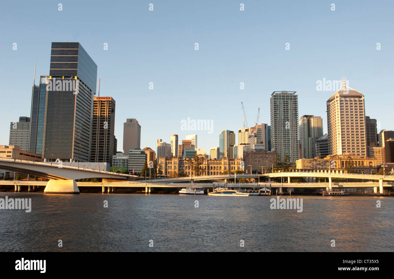 Skyline of the CBD of Brisbane, capital of Queensland, with Brisbane ...