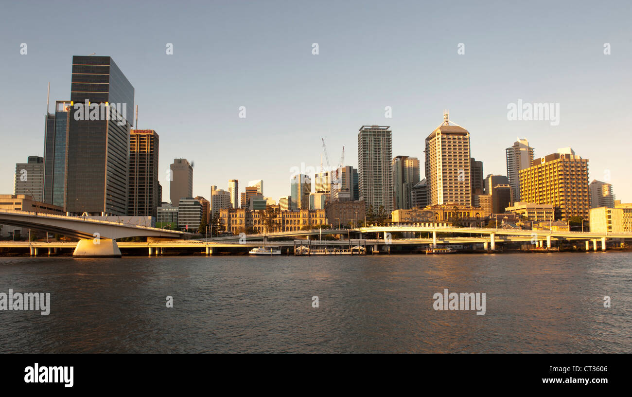 Skyline of the CBD of Brisbane, capital of Queensland, with Brisbane ...