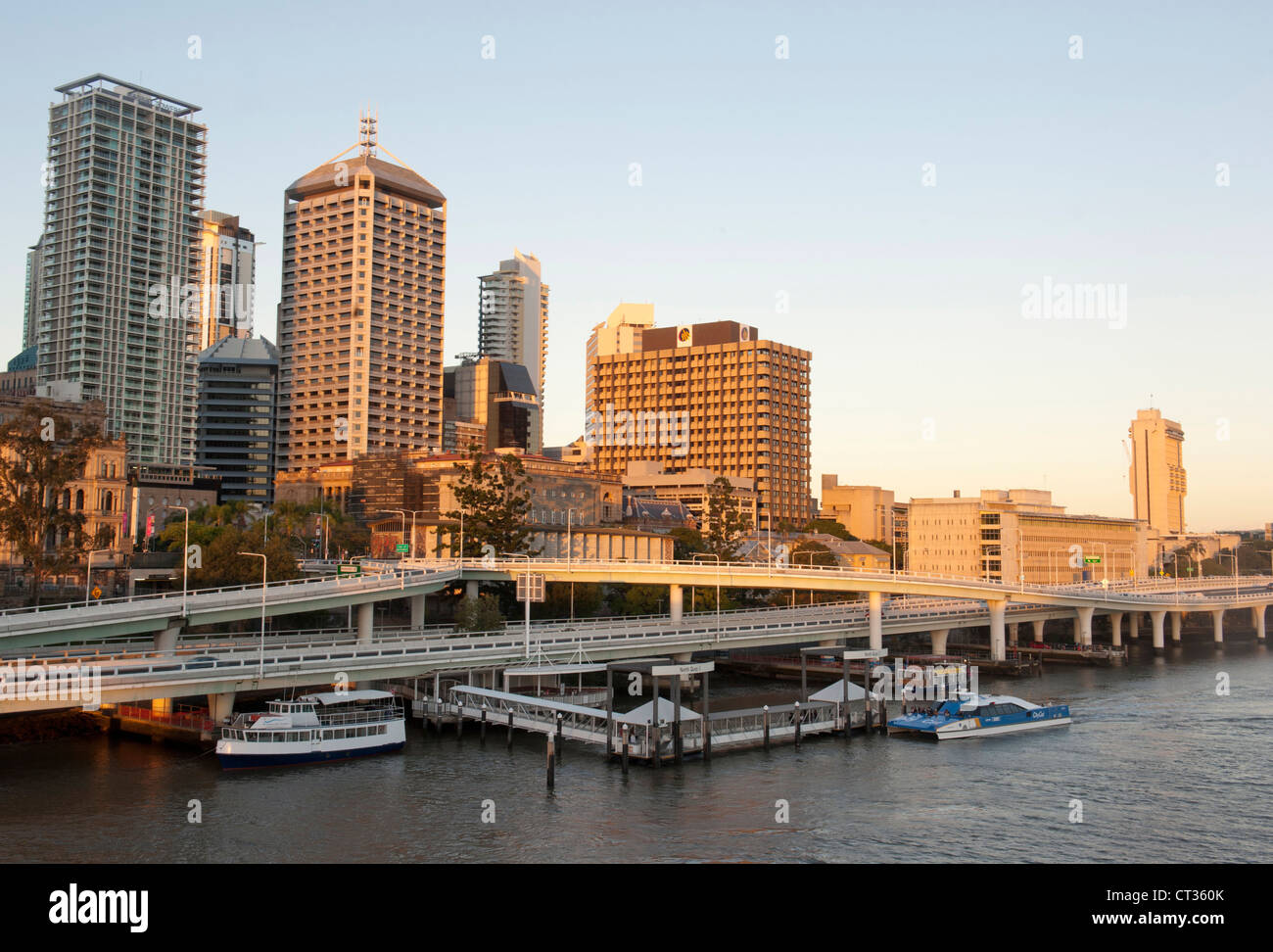 Skyline of the CBD of Brisbane, capital of Queensland, with Brisbane ...