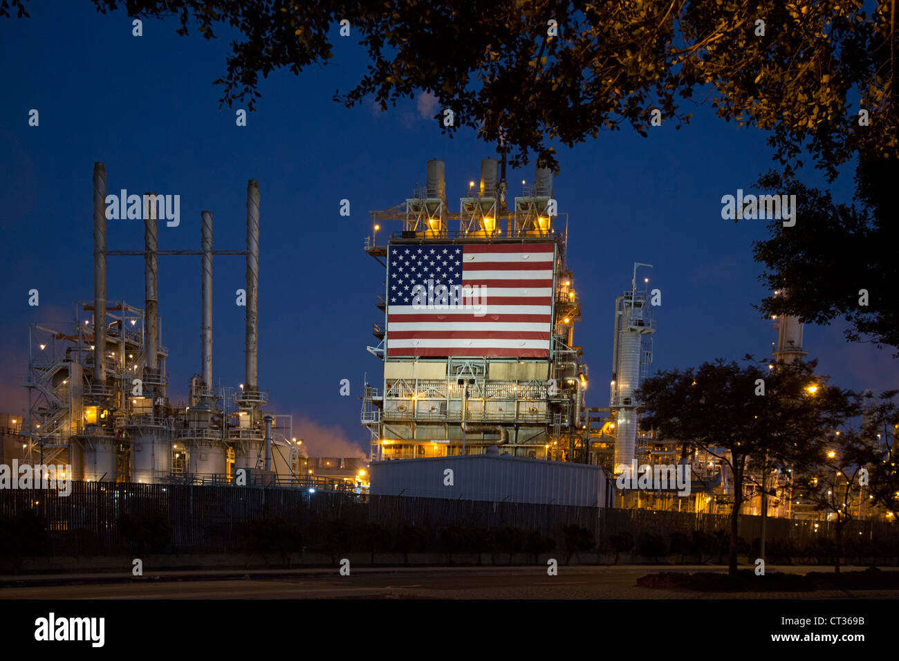 Wilmington, California - An oil refinery, operated by BP, displays a ...
