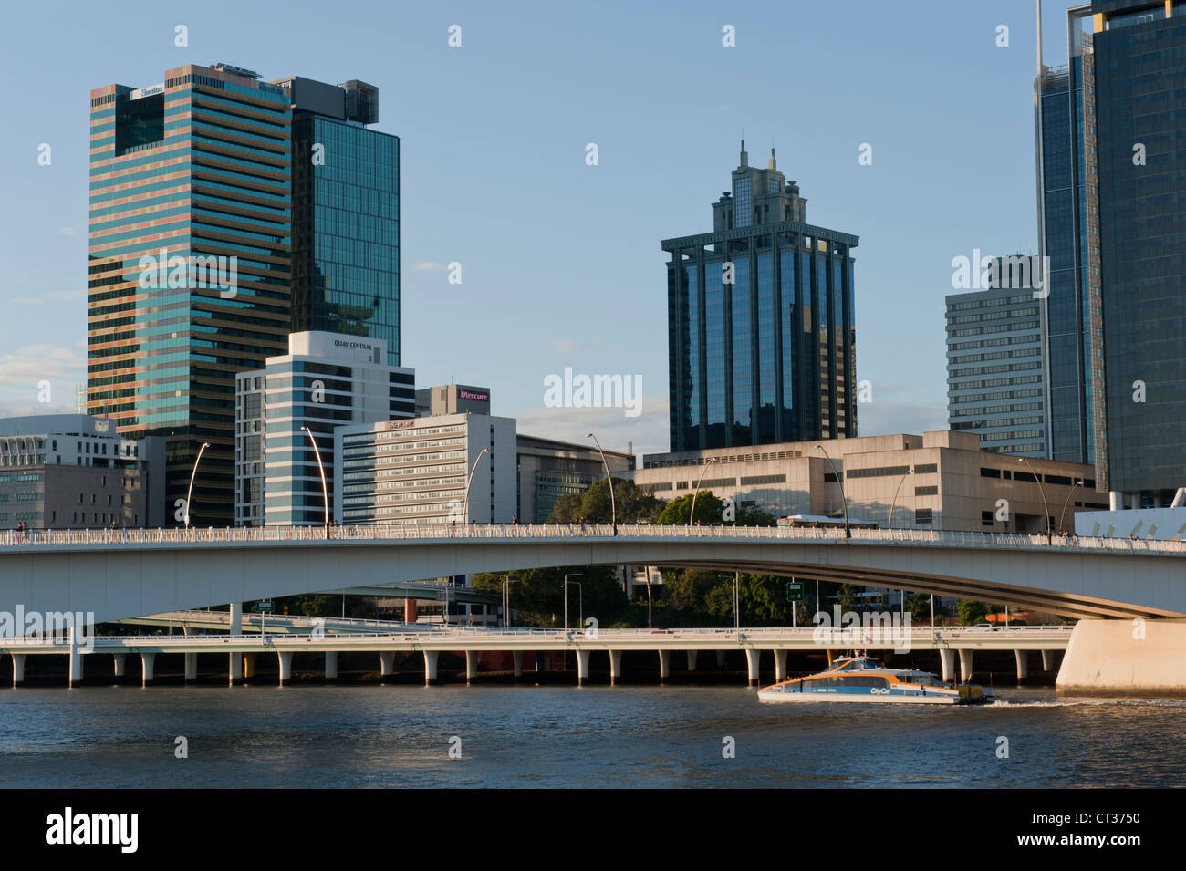 Skyline of the CBD of Brisbane, capital of Queensland, with Brisbane ...