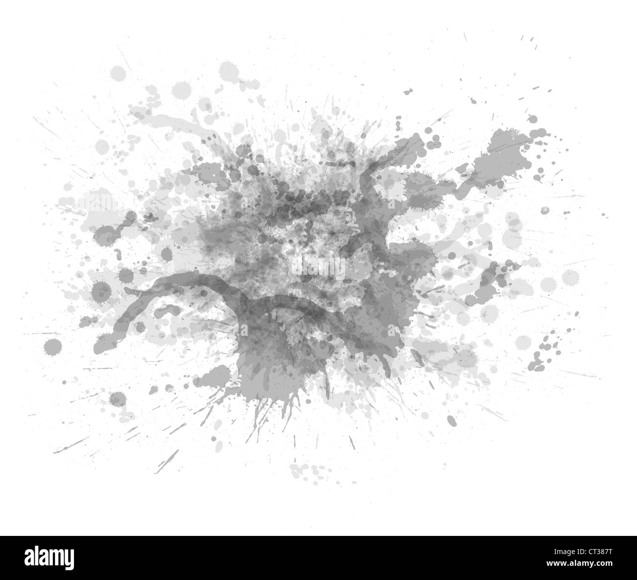 ink blot on a white background. Isolated illustration Stock Photo - Alamy