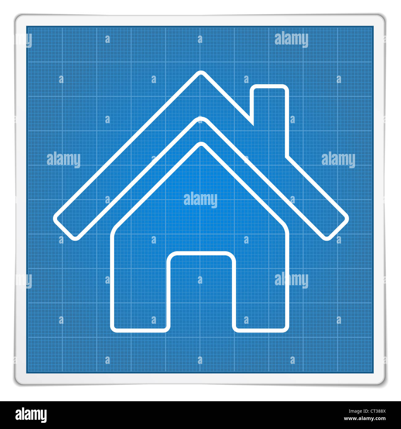 Blueprint House Icon Stock Photo - Alamy