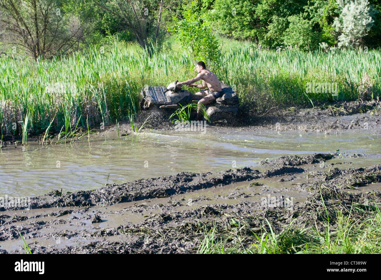 off-road driving on dirt. spray of dirt Stock Photo - Alamy