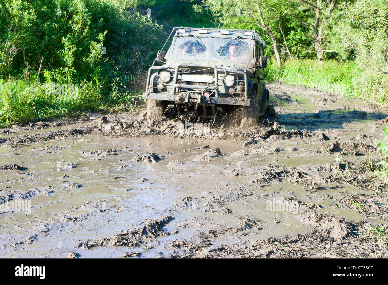 off-road driving on dirt. spray of dirt Stock Photo - Alamy