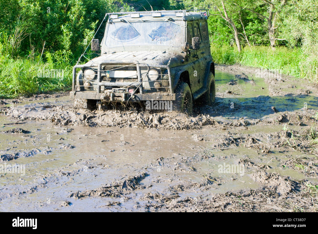 off-road driving on dirt. spray of dirt Stock Photo - Alamy