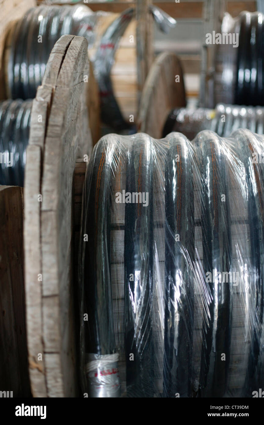 Cable drums hi-res stock photography and images - Alamy