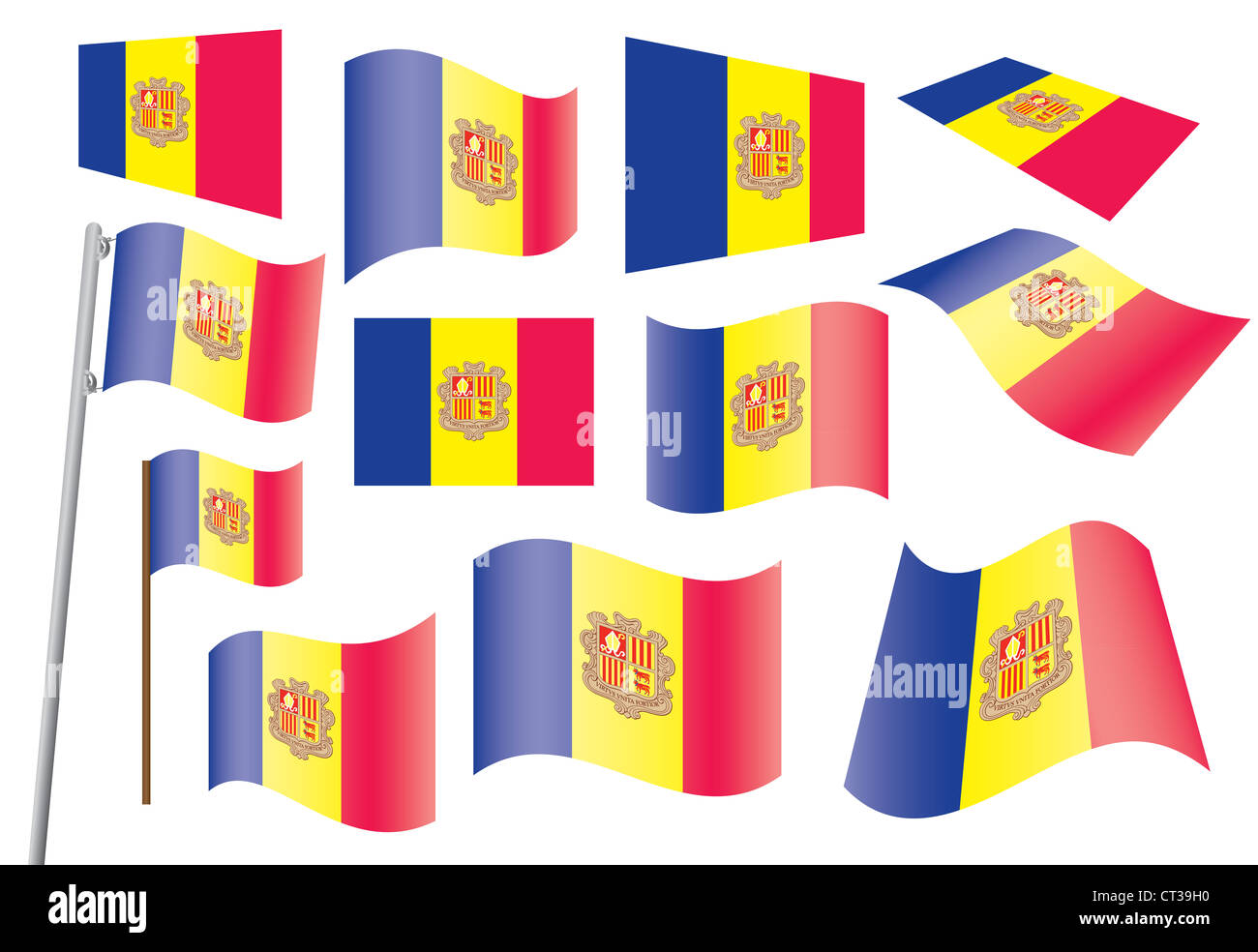 set of flags of Andorra illustration Stock Photo - Alamy