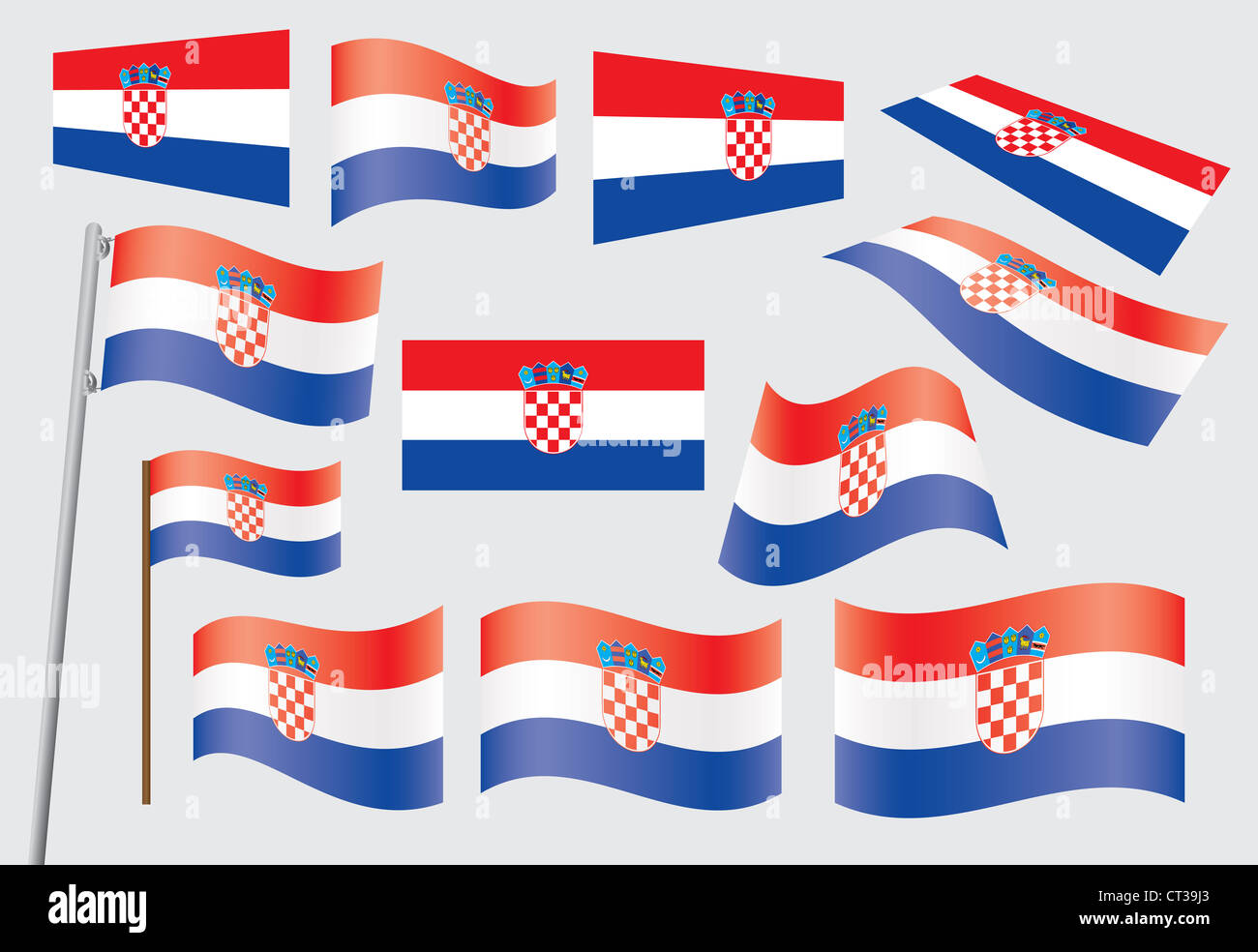set of flags of Croatia illustration Stock Photo - Alamy