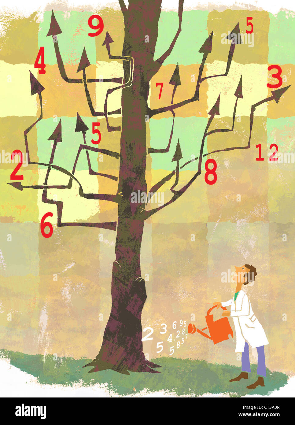 Tree of humans illustration hi-res stock photography and images - Alamy