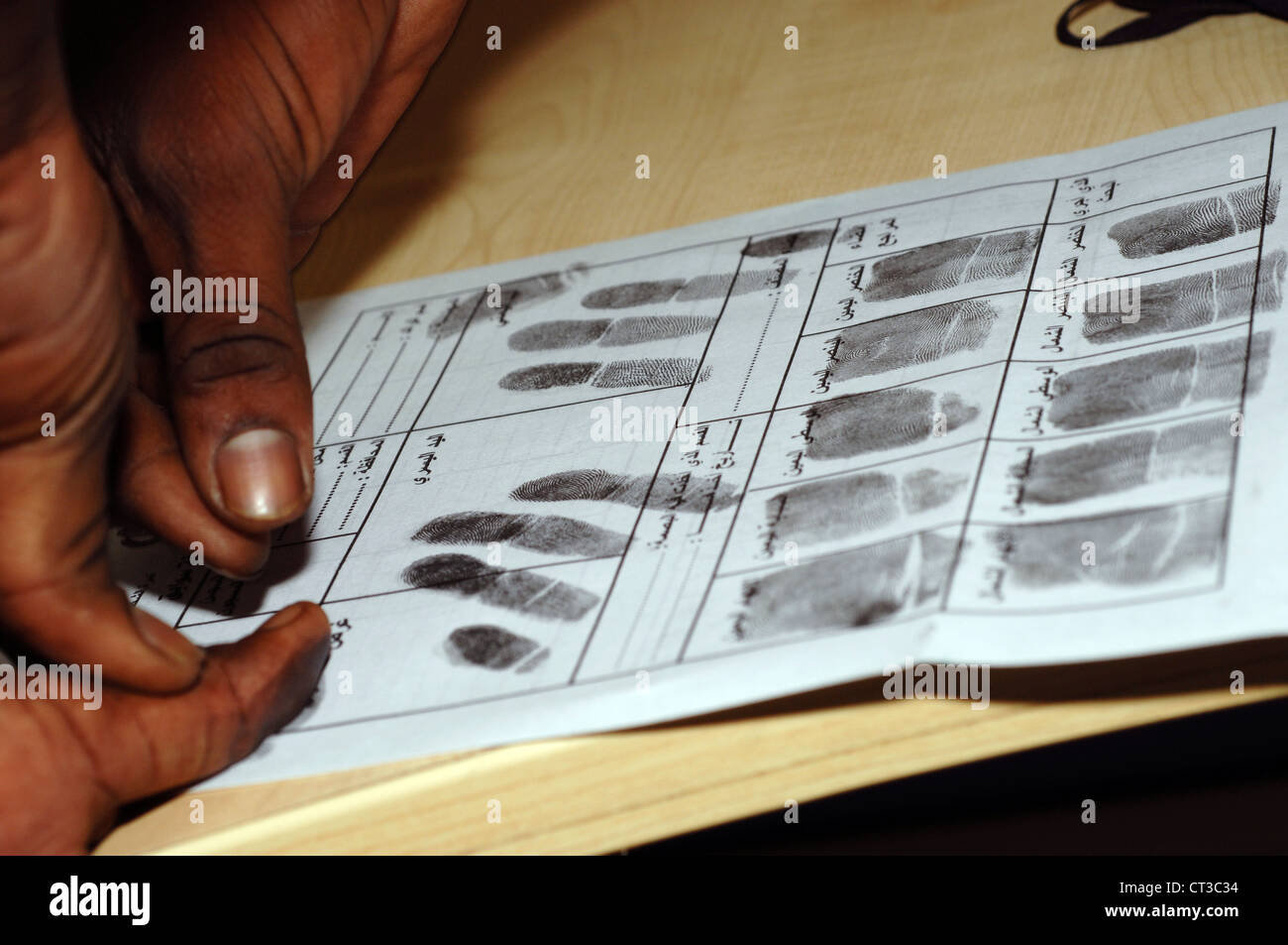 A criminal suspect has their finger prints taken Stock Photo - Alamy