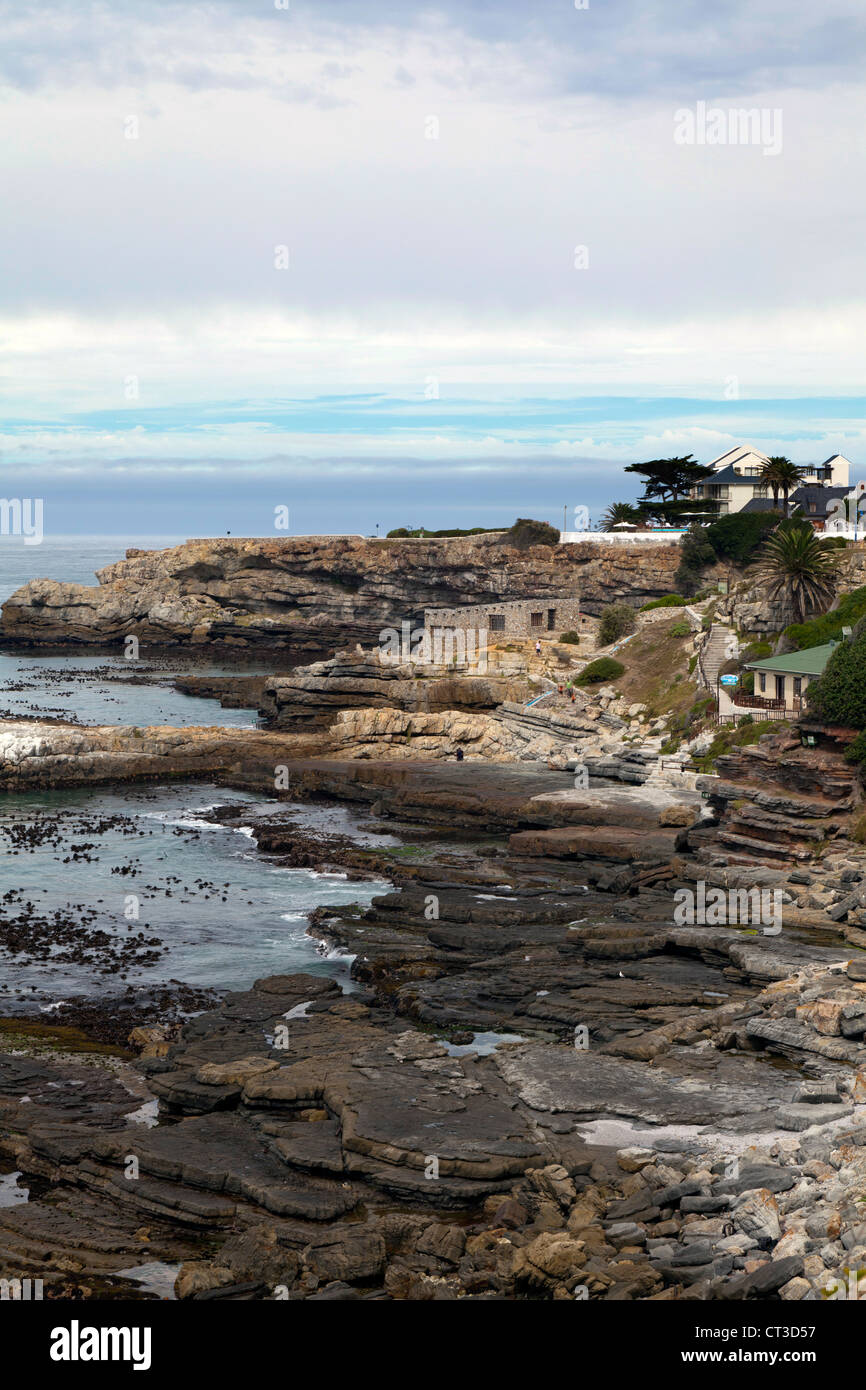 View over the tidal beach at Hermanus, South Africa Stock Photo - Alamy