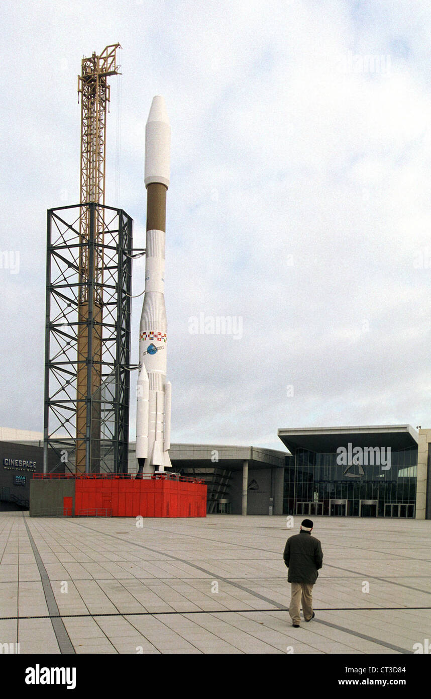 Rocket nearly empty stationary Space Park Bremen Stock Photo - Alamy