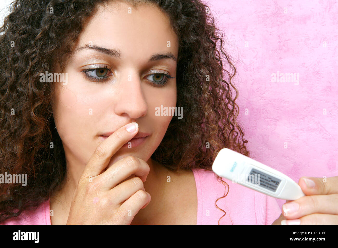 WOMAN WITH FEVER Stock Photo - Alamy