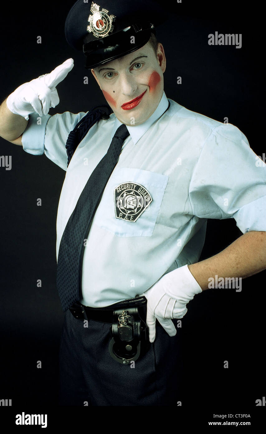 Berlin, a clown in a police uniform Stock Photo - Alamy