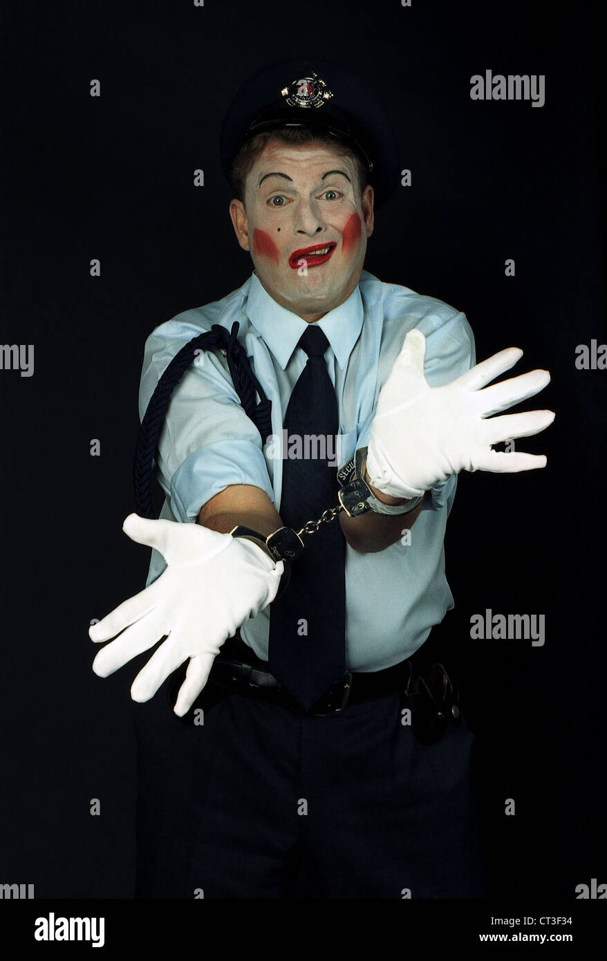 Berlin, a clown in a police uniform Stock Photo - Alamy