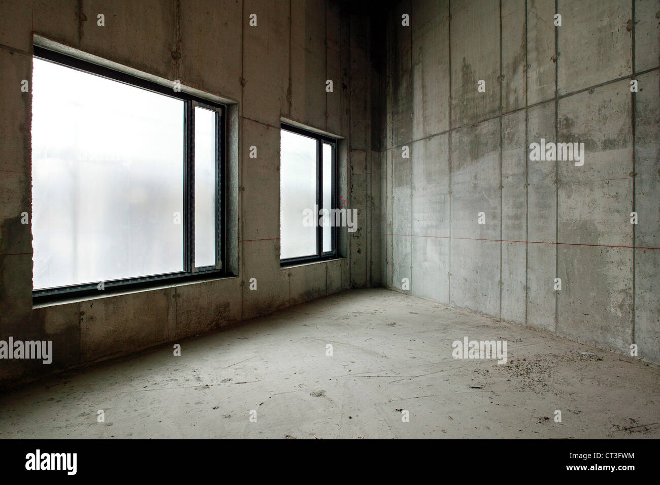 Pointed room with windows in kit form Stock Photo - Alamy