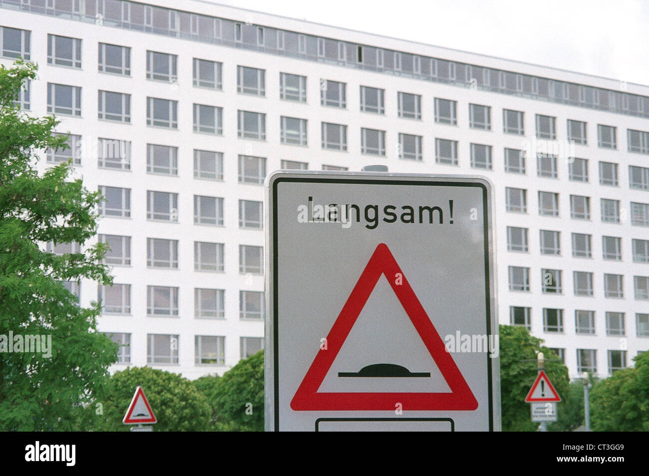Road sign WARNING SLOW RIDE Stock Photo - Alamy
